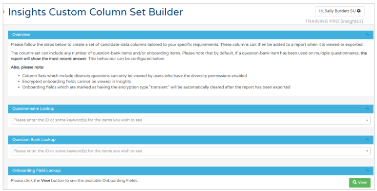 Custom Column Sets Custom Column Sets